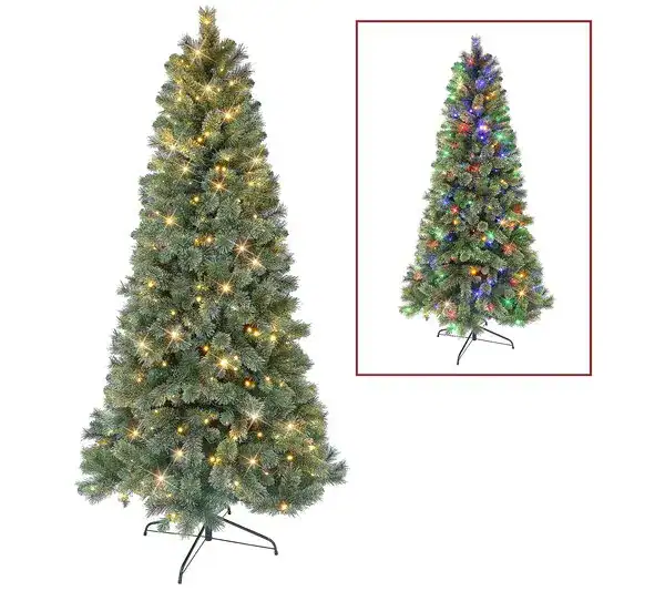 PULEO INTERNATIONAL Puleo 7' Pre-lit Montana Pine Tree Color-select ...