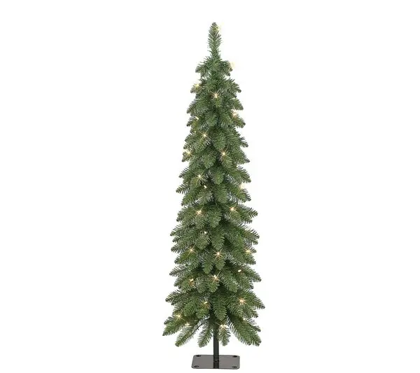 PULEO INTERNATIONAL Puleo 4' Pre-lit Artificial Alpine Pencil Tree