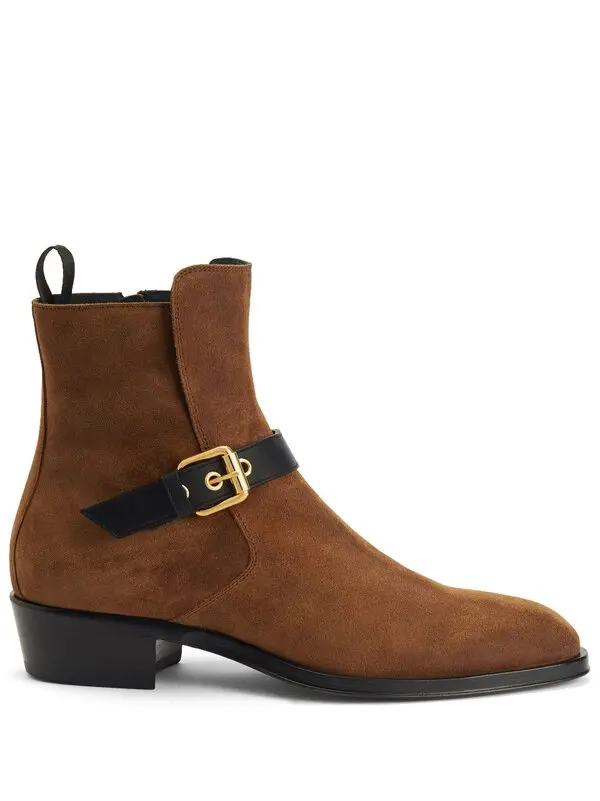GIUSEPPE ZANOTTI Jhonny Leather Ankle Boots - Brown