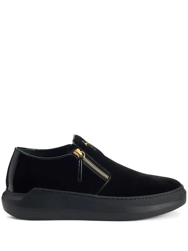 GIUSEPPE ZANOTTI Conley Velvet Slippers - Black