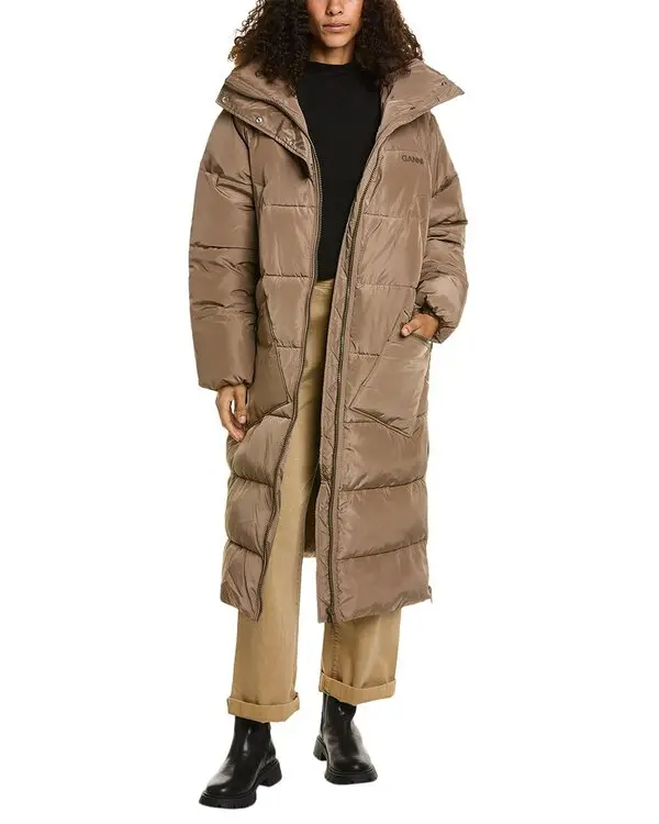 Buy GANNI Oversized Puffer Coat - Grey At 65% Off | Editorialist