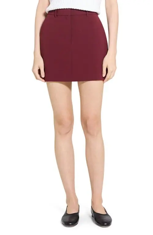 Theory Crepe Miniskirt - Grenache