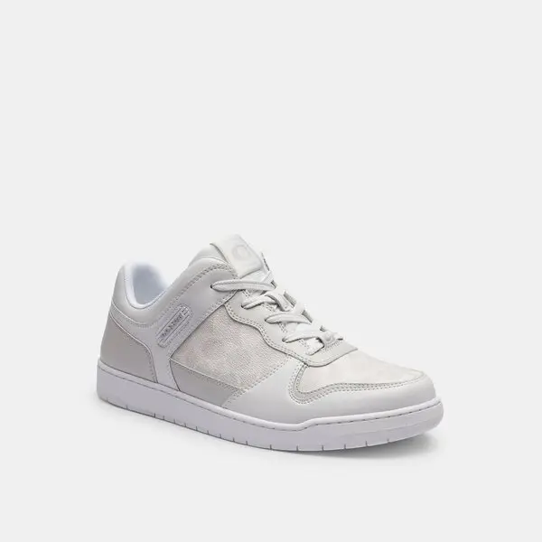 Coach C201 Sneaker In Signature Canvas - Optic White