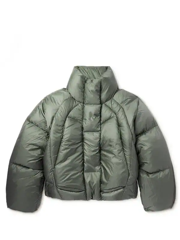 Entire Studios Uvr Cropped Quilted Shell Down Jacket - Green