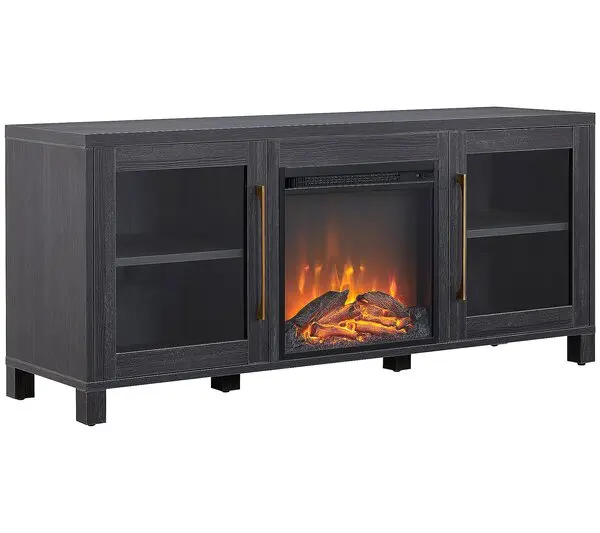 HUDSON&CANAL Hudson & Canal Quincy 65 Tv Stand With Log Fireplace
