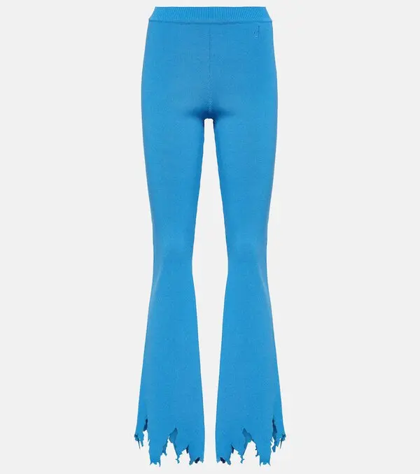 JW Anderson Ribbed-knit Slim Pants - Blue