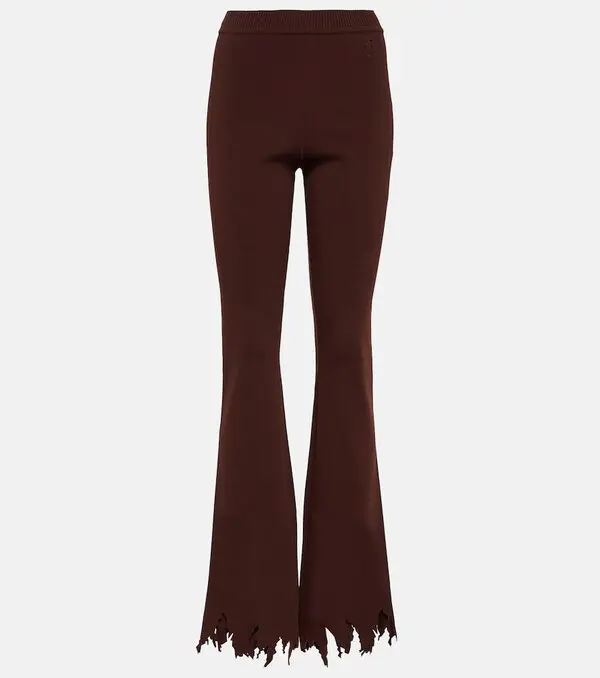 JW Anderson Ribbed-knit Slim Pants - Brown