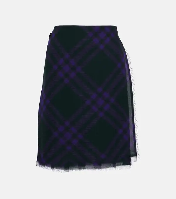Burberry Checked Silk Miniskirt