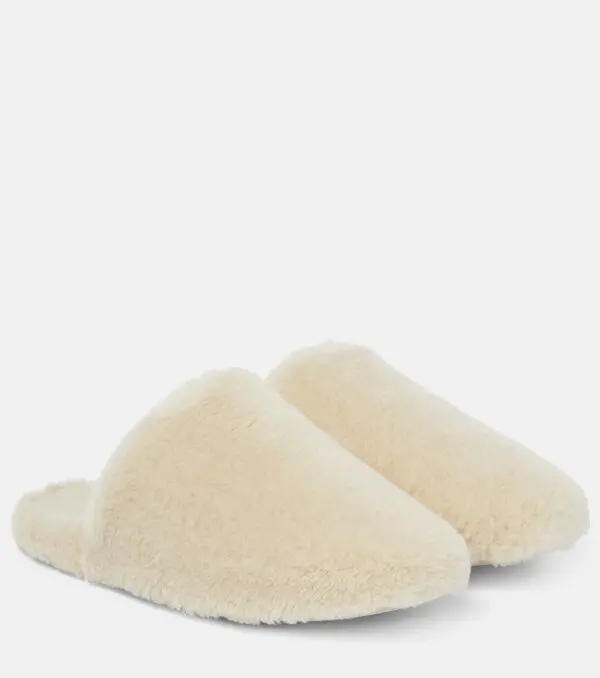 Loro Piana Wintercozy Cashmere And Silk Slippers White