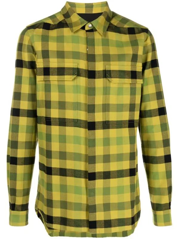 Rick Owens Check-pattern Cotton Shirt