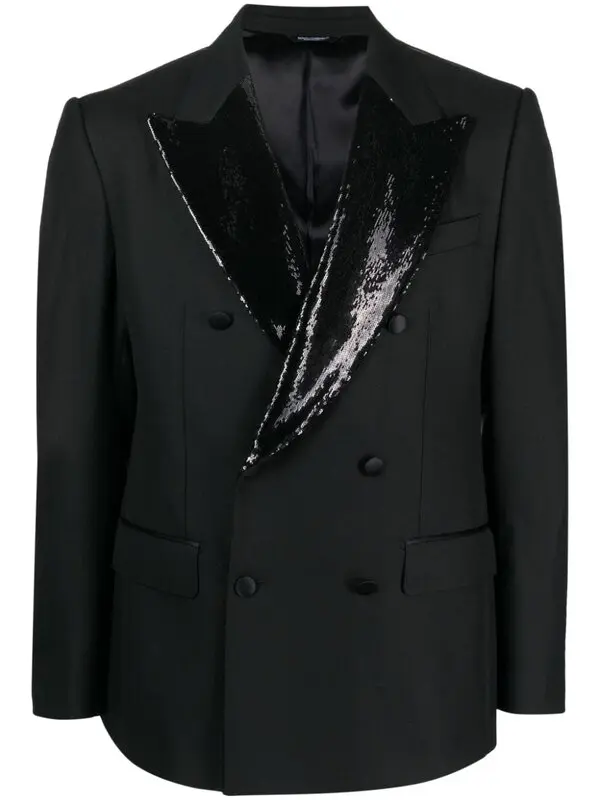 Dolce & Gabbana Sequin-lapel Double-breasted Blazer