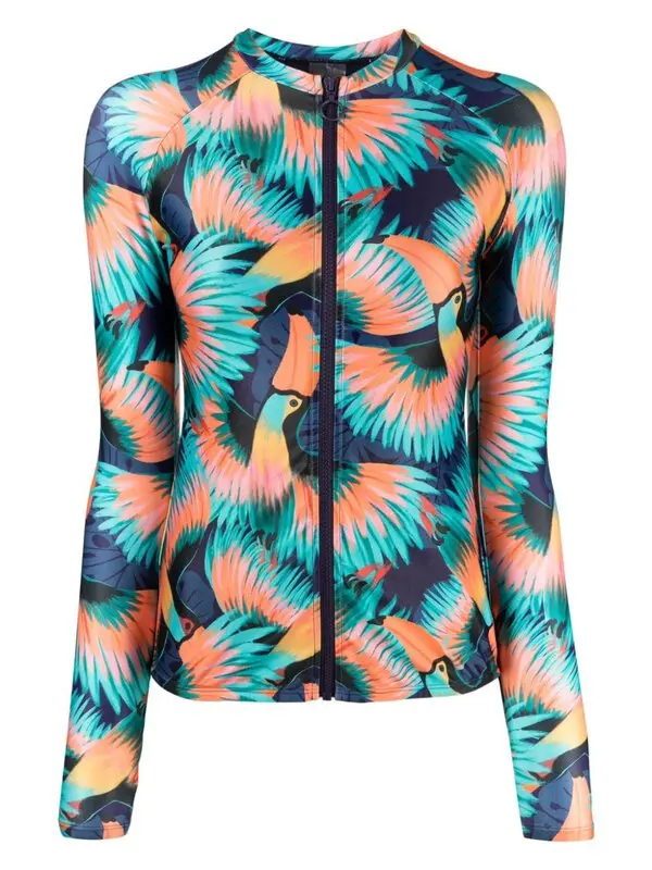 DUSKII Tropical-print Rash Guard