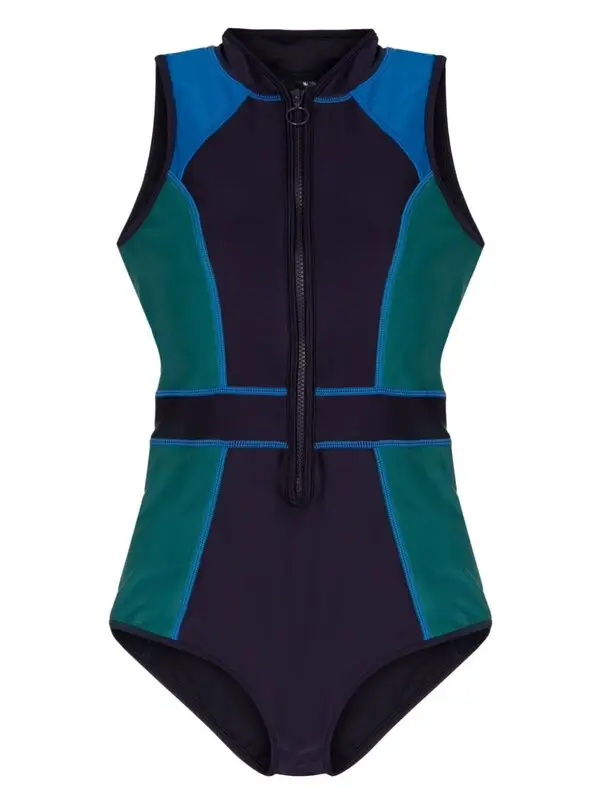 DUSKII Colour-block Tank Swimsuit - Purple