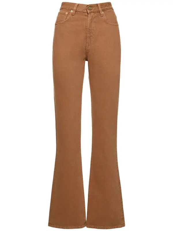 Jacquemus Le Haut De Nimes Denim Straight Jeans In Camel - 70% Off 