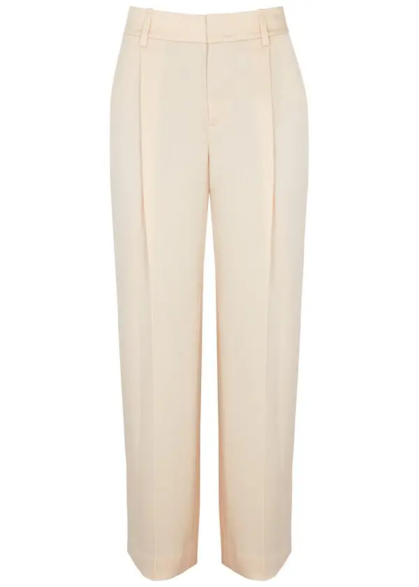 Vince Wide-leg Satin Trousers 12 - Cream | Editorialist
