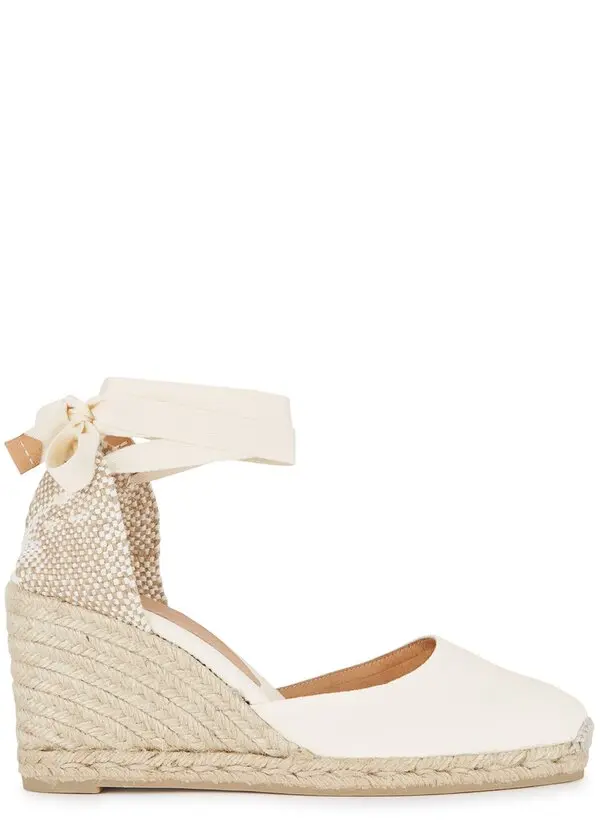 CastaÑer Carina 80 Canvas Wedge Espadrilles - White
