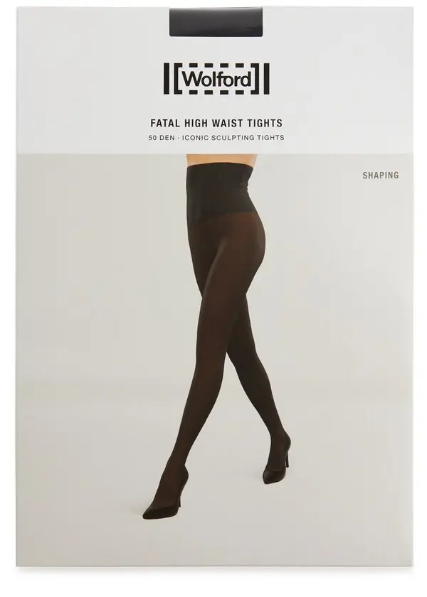 Wolford Fatal 50 Denier High-Waist Tights - Black | Editorialist
