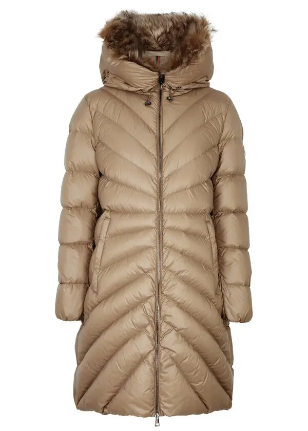 Moncler Chandre Shearling-trimmed Quilted Shell Jacket - Beige