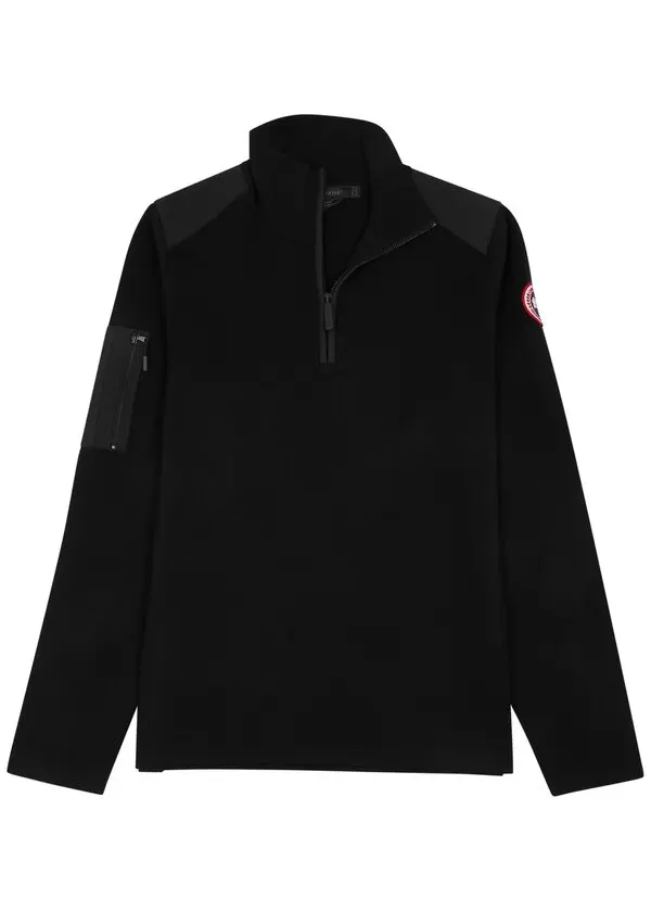 Canada Goose Stormont Panelled Half-zip Wool Sweatshirt - Black