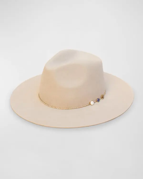 VAN PALMA Angele Merino Wool Fedora - Ivory