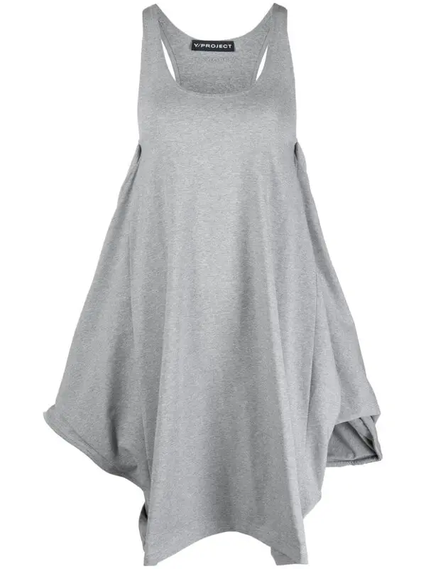 Y/project Wire Twisted Cotton-blend Minidress - Grey