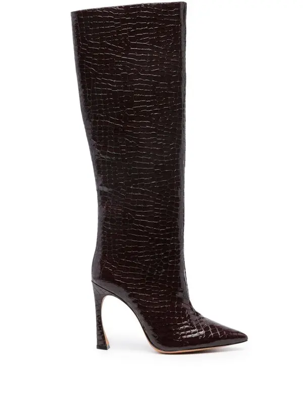ALEXANDRE BIRMAN Kyra 100mm Embossed Leather Boots - Red