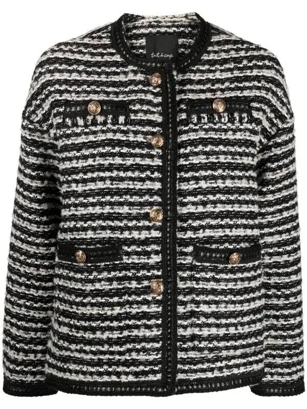 TOUT A COUP Striped Button-up Jacket