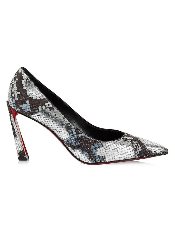 CHRISTIAN LOUBOUTIN Condora 85mm Snake-print Pumps - Black | Editorialist