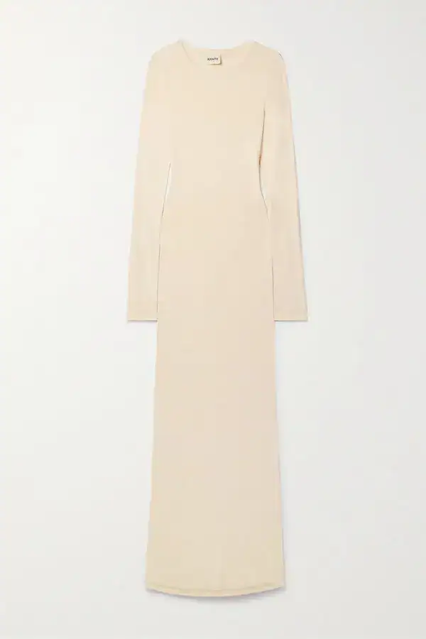 Khaite Bayra Stretch-Jersey Maxi Dress In Off-White - 40% Off | Editorialist