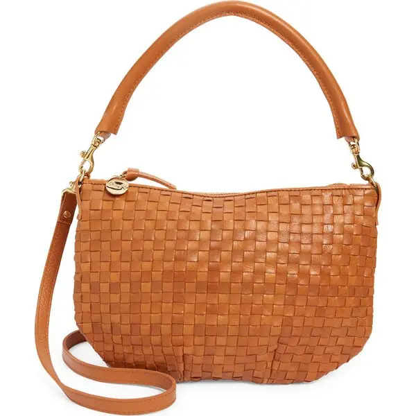 Clare V. Petit Moyen Woven Messenger Bag - Natural Woven Checker