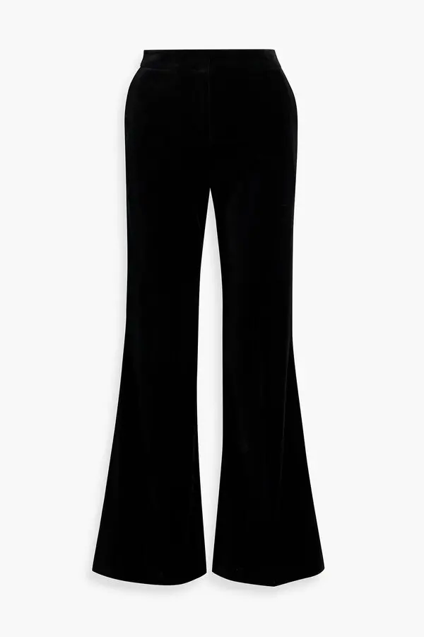 Iris & Ink Felicity Cotton-blend Velvet Flared Pants