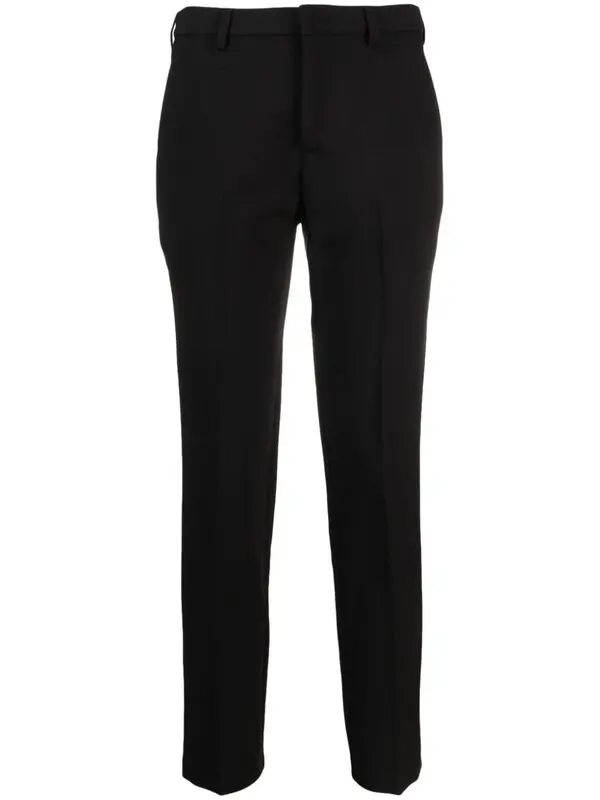 MERCI Pressed-crease Slim-fit Trousers - Black