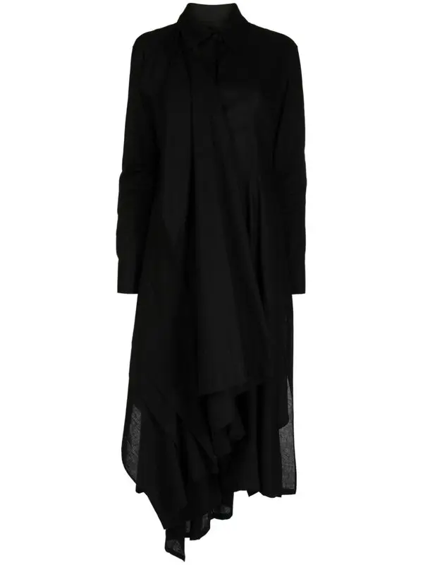 Yohji Yamamoto Muslin Draped Midi Dress