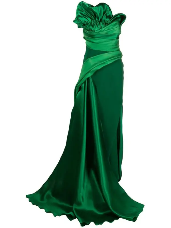 GABY CHARBACHY Draped Strapless Gown