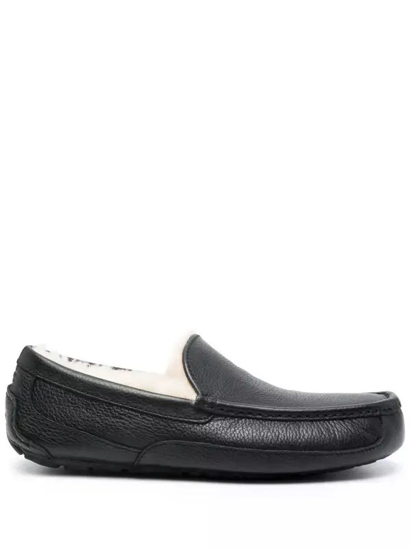 UGG Ascot Leather Slippers - Black