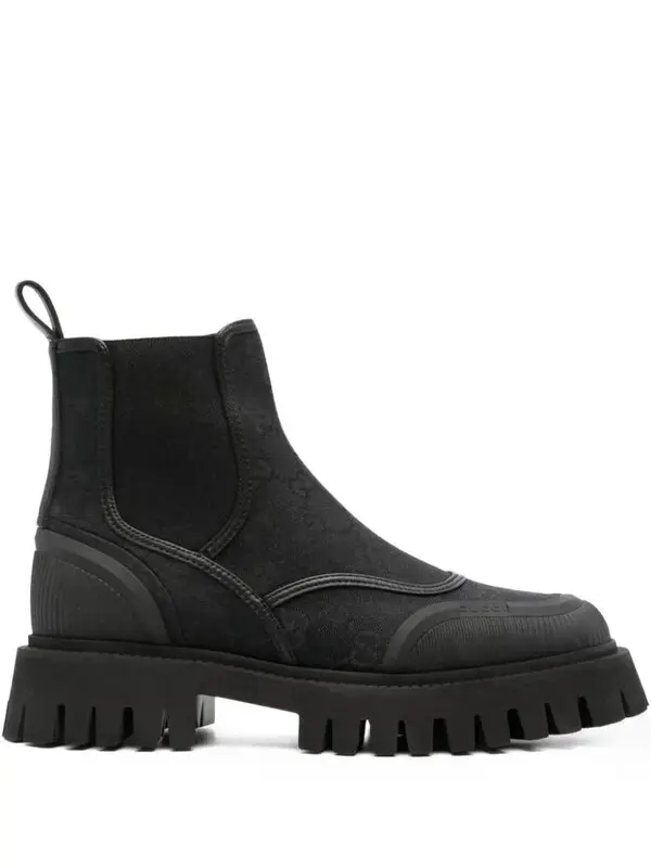 Gucci Gg Canvas Chelsea Boots - Black