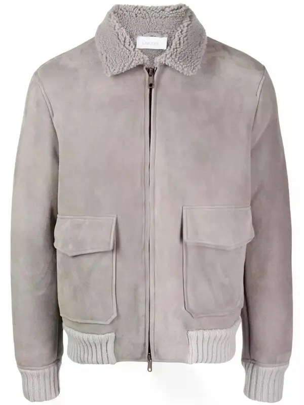 CRUCIANI Shearling-collar Nubuck Jacket