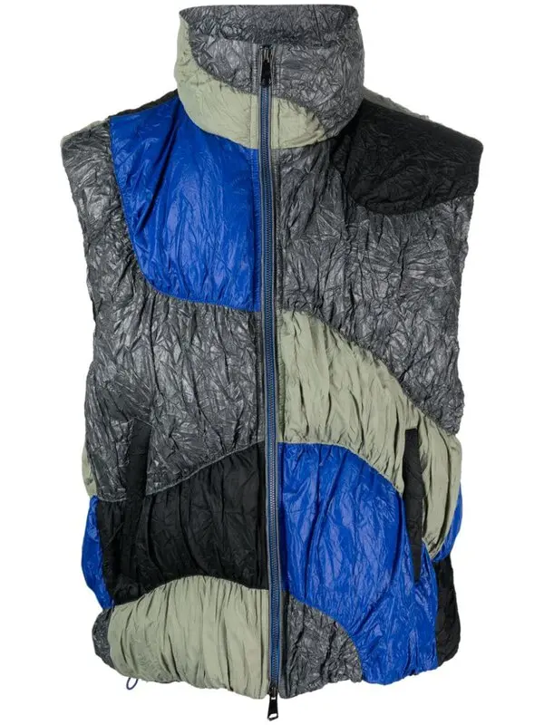 ADER ERROR Colour-block Down Gilet - Green