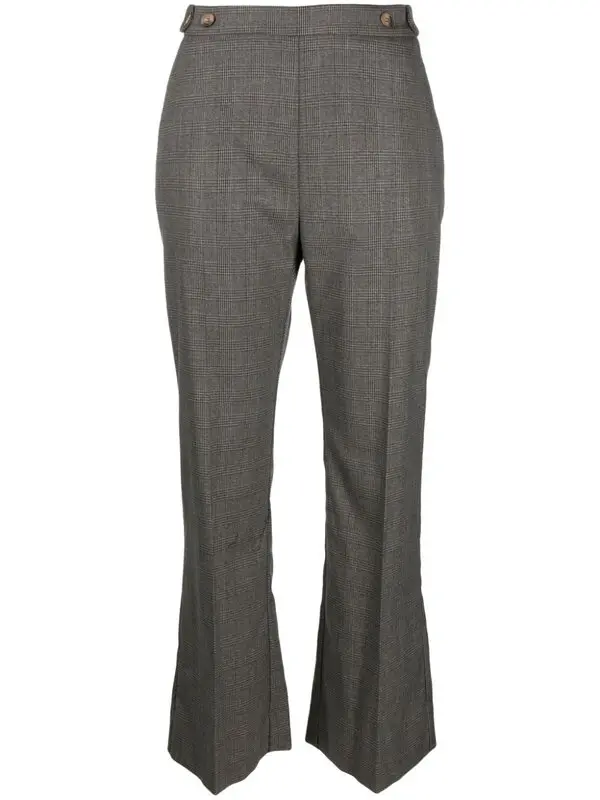 MERCI Plaid-check Flared Trousers