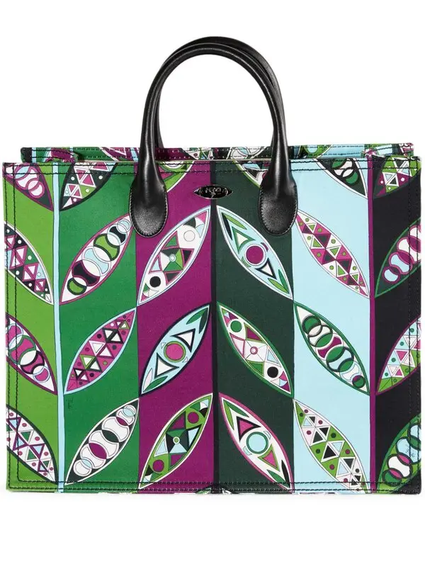 Emilio Pucci Girandole-print Canvas Tote Bag - Green