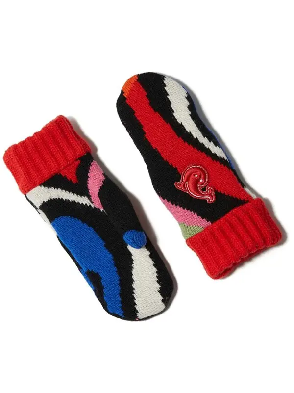 Emilio Pucci Logo Patch Mittens
