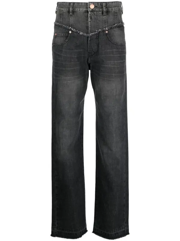 Isabel Marant Noemie Straight-leg Jeans - Black