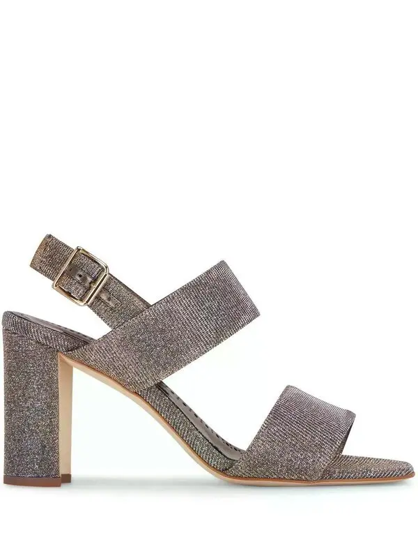 Manolo Blahnik Lurex Detail Block-heel Sandals