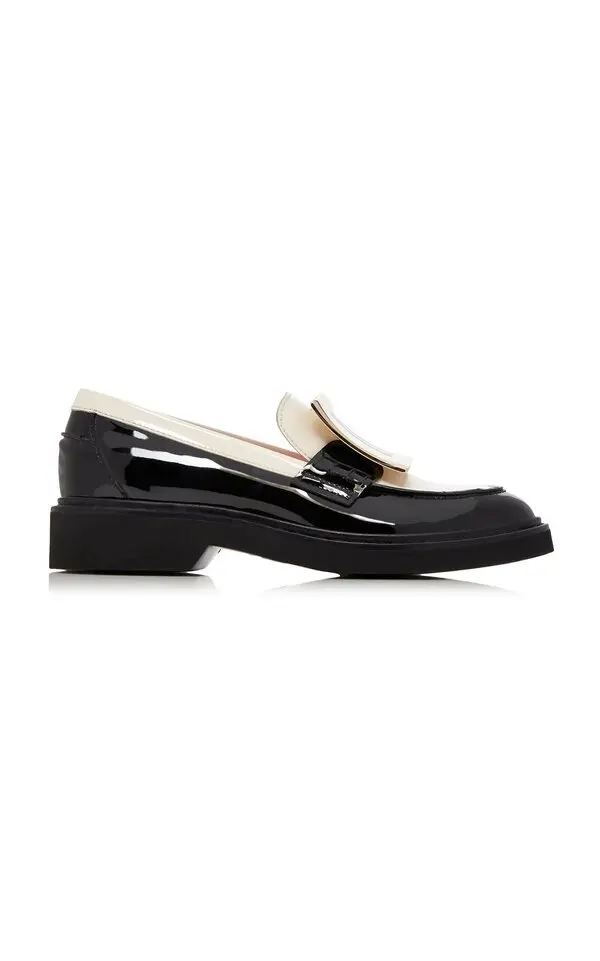 ROGER VIVIER Viv' Rangers Buckle-embellished Loafers - Black