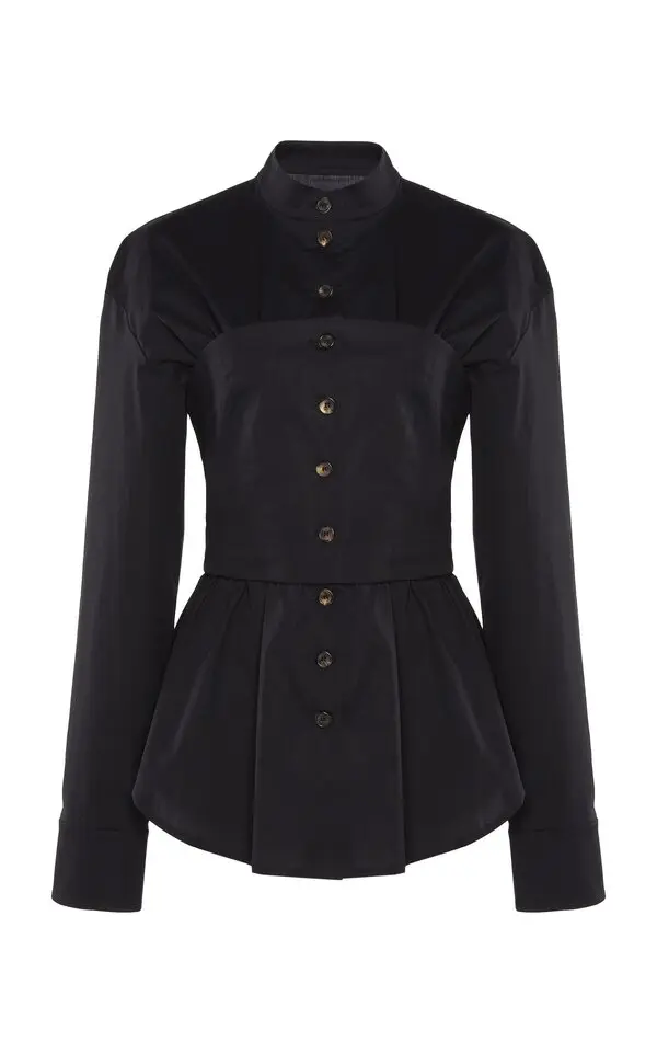 A.W.A.K.E. Mode Stretch-cotton Corset Shirt