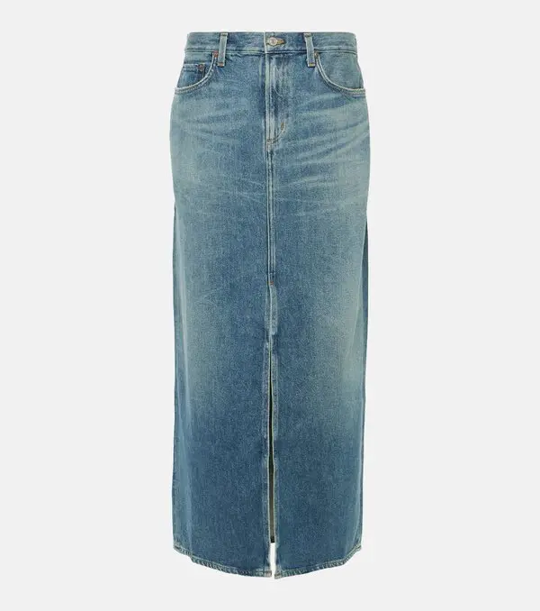 AGOLDE Leif Denim Maxi Skirt - Blue