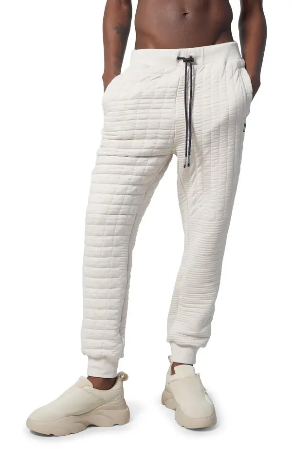 Magnlens Lovette Quilted Jacquard Sweatpants Silver Lining