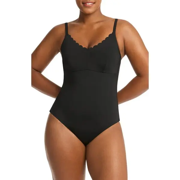 Sea Level Scalloped Underwire One-Piece Swimsuit In Black 45