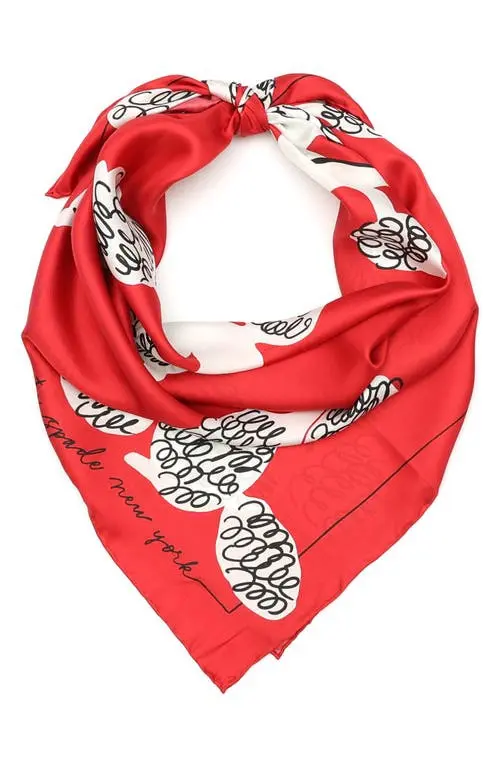 Kate Spade New York Poodles Silk Square Scarf - Engine Red | Editorialist