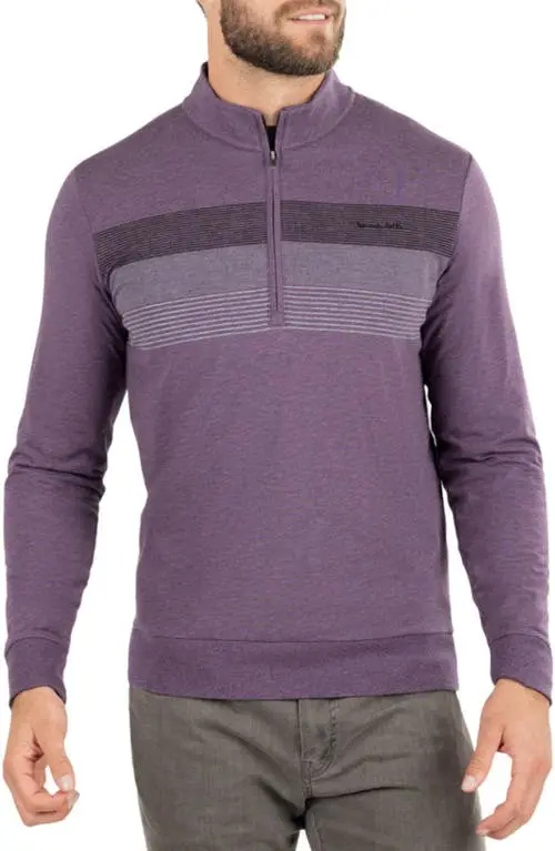 Travis Mathew Pioneer Stretch Half Zip Pullover - Heather Sweet Grape